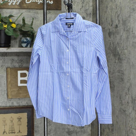 Lands' End | Dresses | Lands End Sleeve Pattern Dress Shirt 48470sample ...
